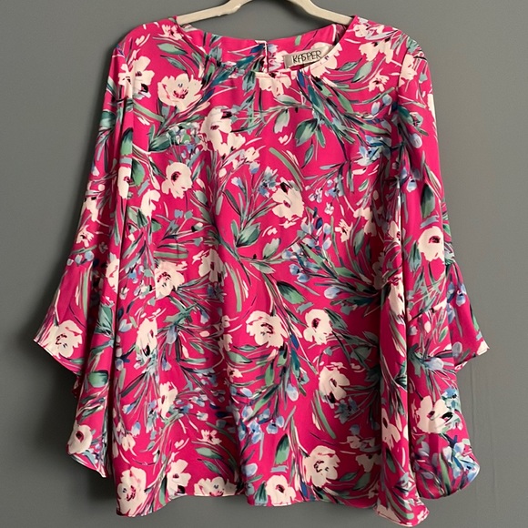 Kasper | Tops | Floral Kasper Pink Top 2x | Poshmark